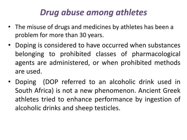 Drug abuse among athletes | PPT | Illegal Drugs, Tobacco, eCigarettes ...