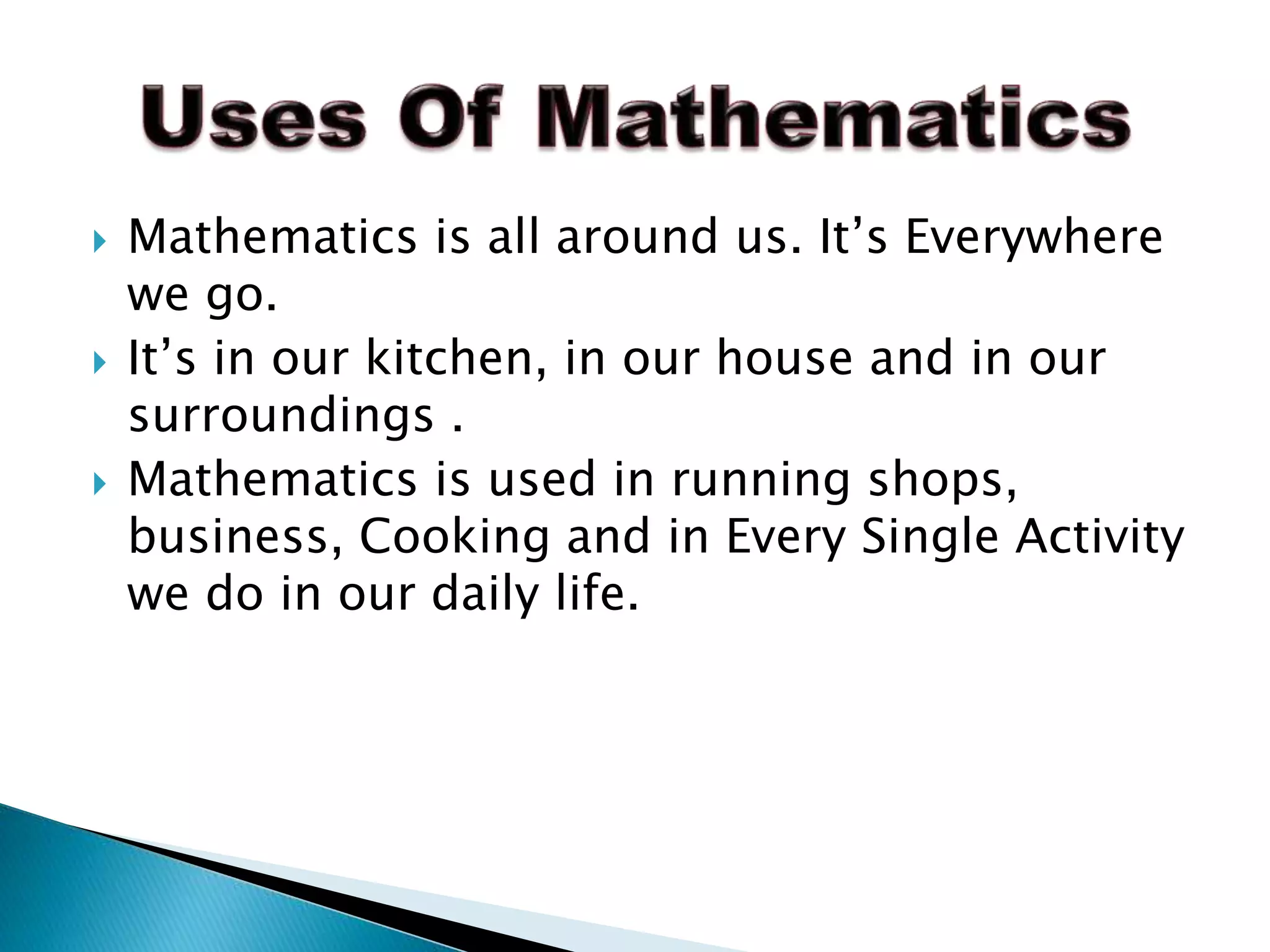 Maths in day to day life | PPTX