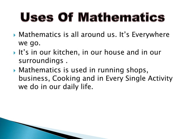 Maths in day to day life | PPTX | Interior Decorating | Home & Garden