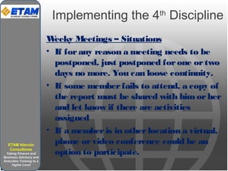 "4DX weekly meetings" The true 4DX implementation | PPT