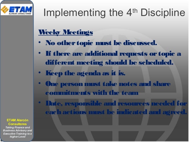 "4DX weekly meetings" The true 4DX implementation