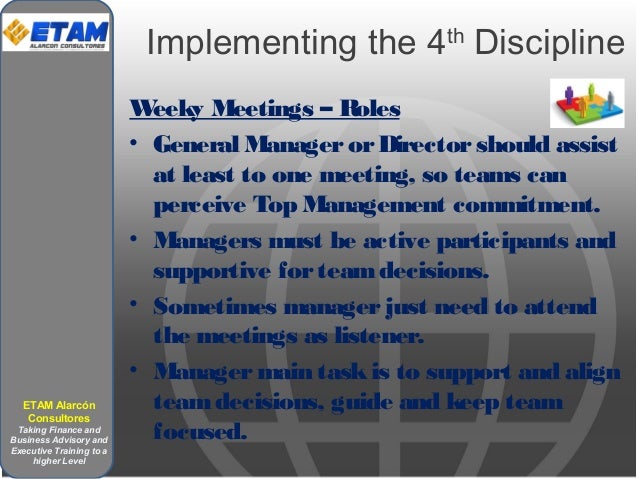 "4DX weekly meetings" The true 4DX implementation