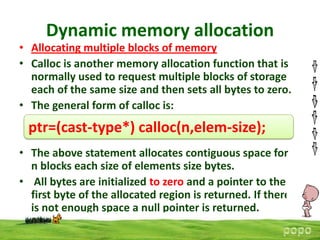 4 dynamic memory allocation | PPSX | Data Storage and Warehousing | Computing