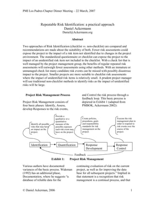 Repeatable Risk Identification - Paper | PDF