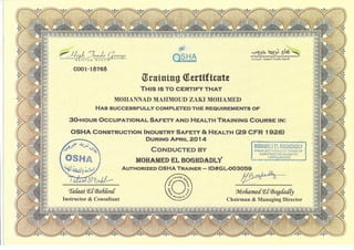 OSHA Certificates & ID | PDF