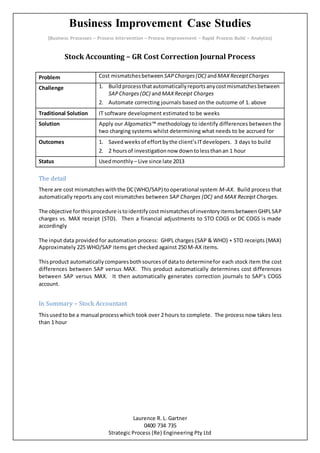 Business Processes - Improvement - Reengineering - Analytics | PDF