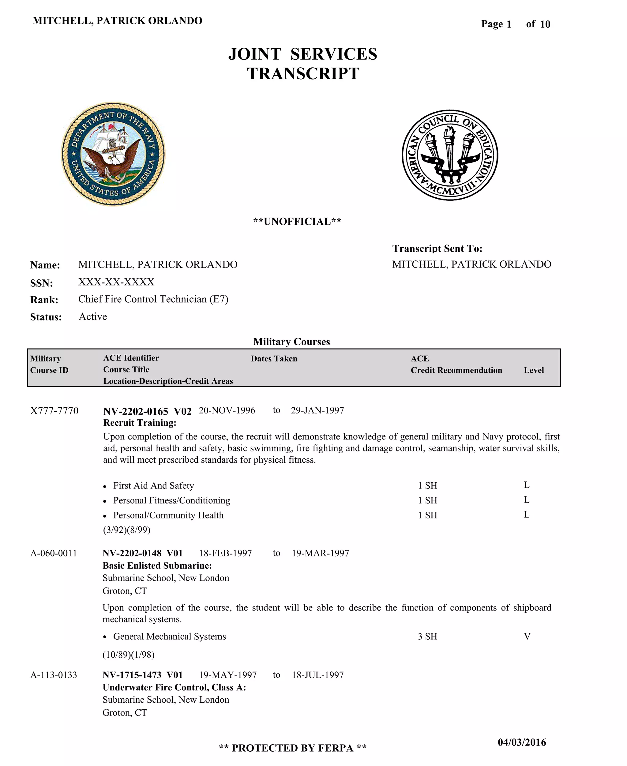military transcript_pdf | PDF