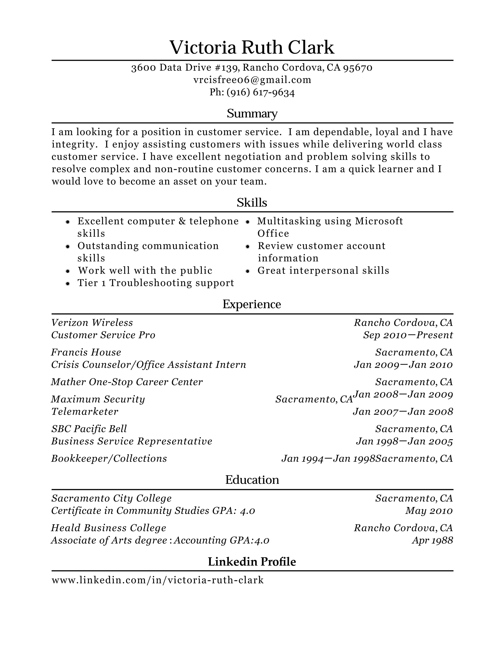 Victoria Ruth Resume 1 (2) | PDF