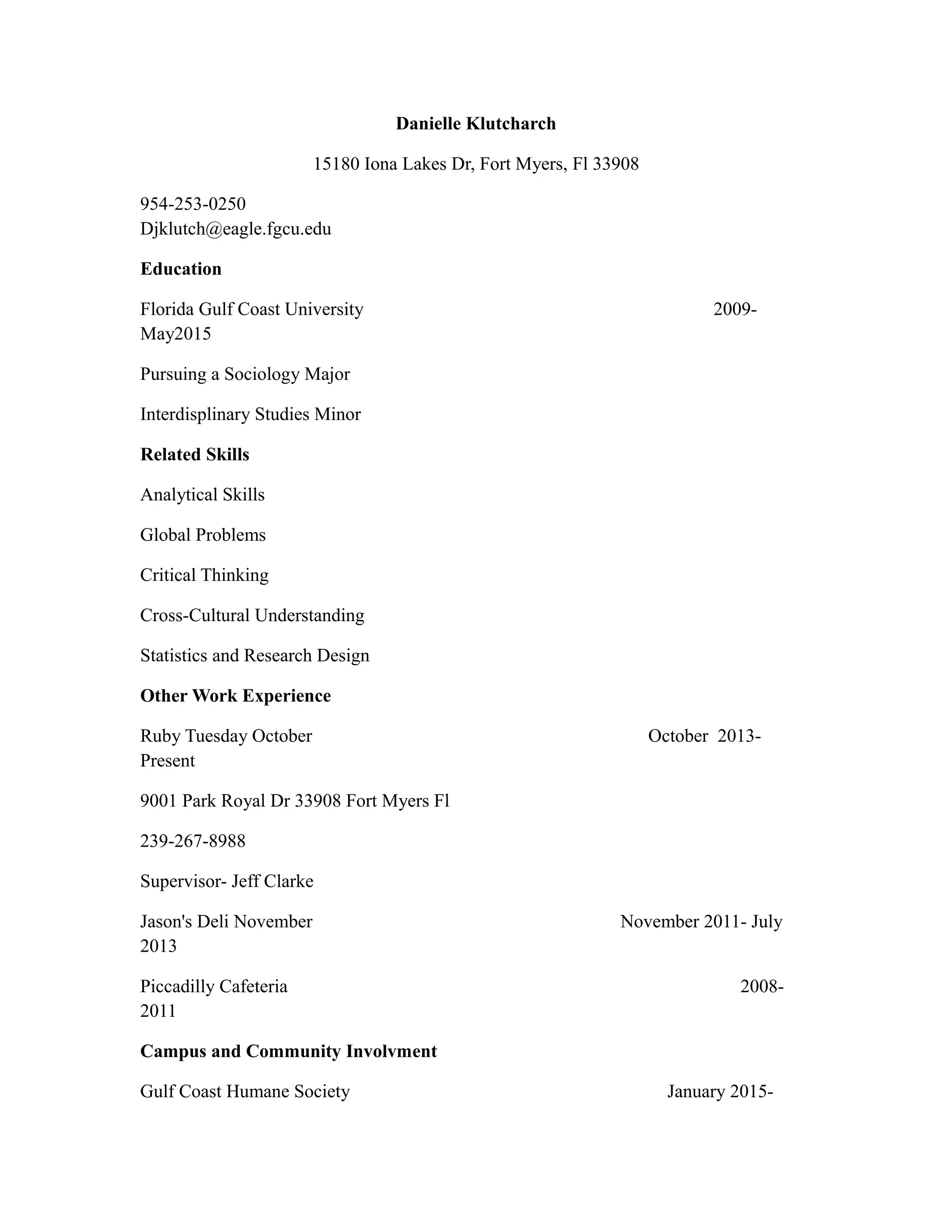 Resume | RTF