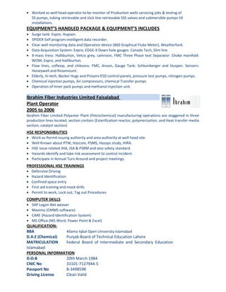 Field Production Operator CV | DOC