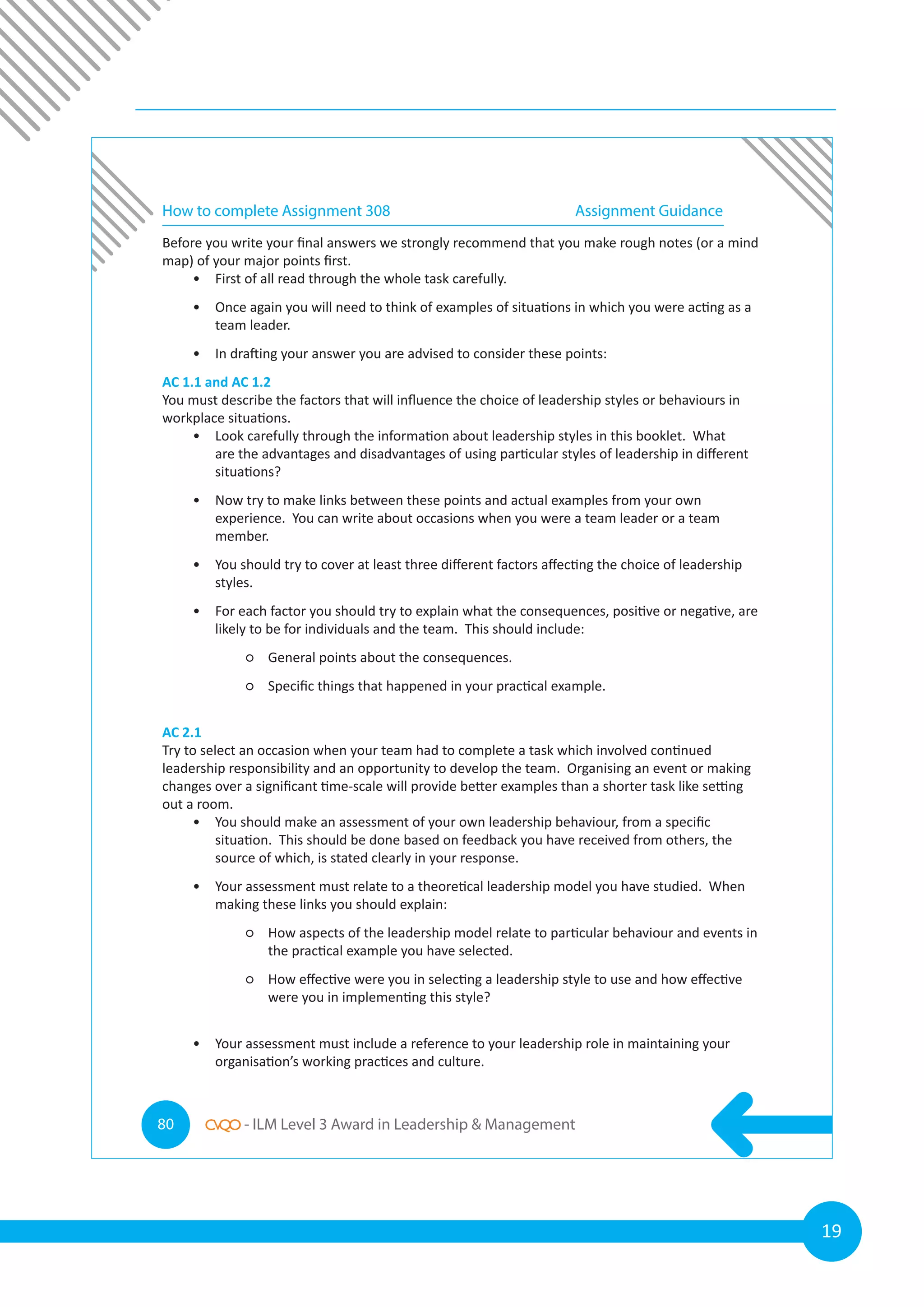 ILM Level 3 LM sample material for organisations AC 2.1 Final | PDF