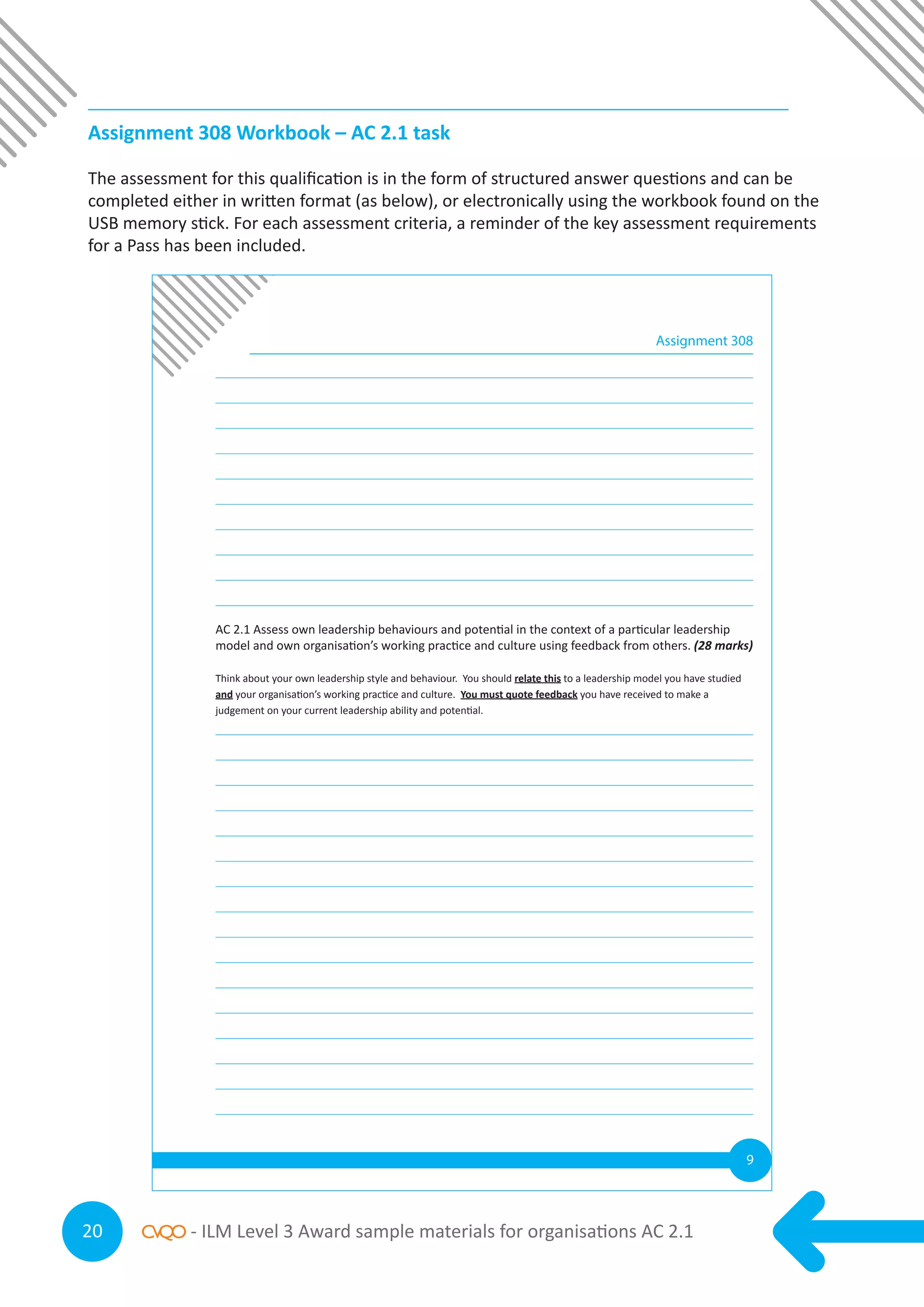 ILM Level 3 LM sample material for organisations AC 2.1 Final | PDF