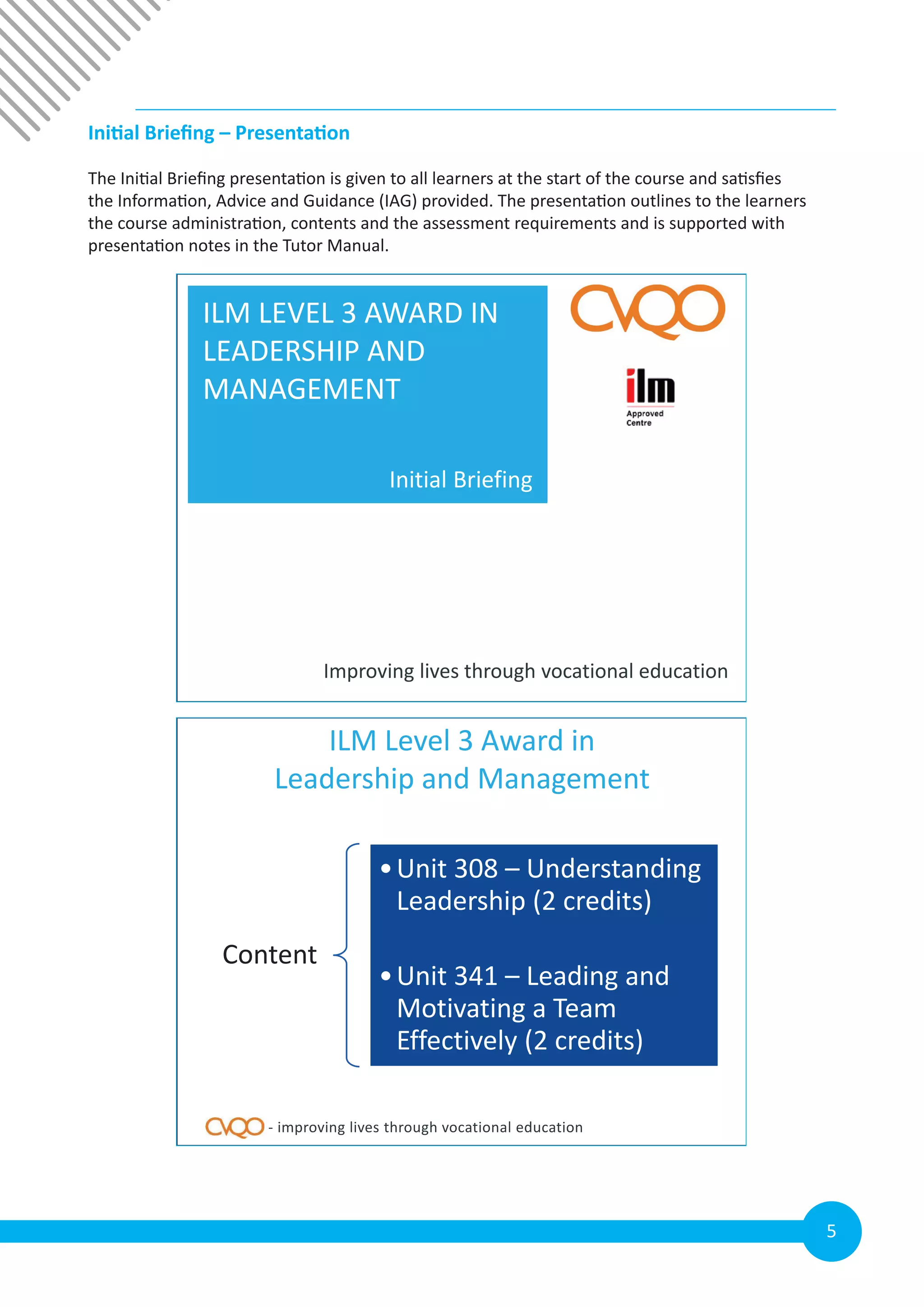 ILM Level 3 LM sample material for organisations AC 2.1 Final | PDF