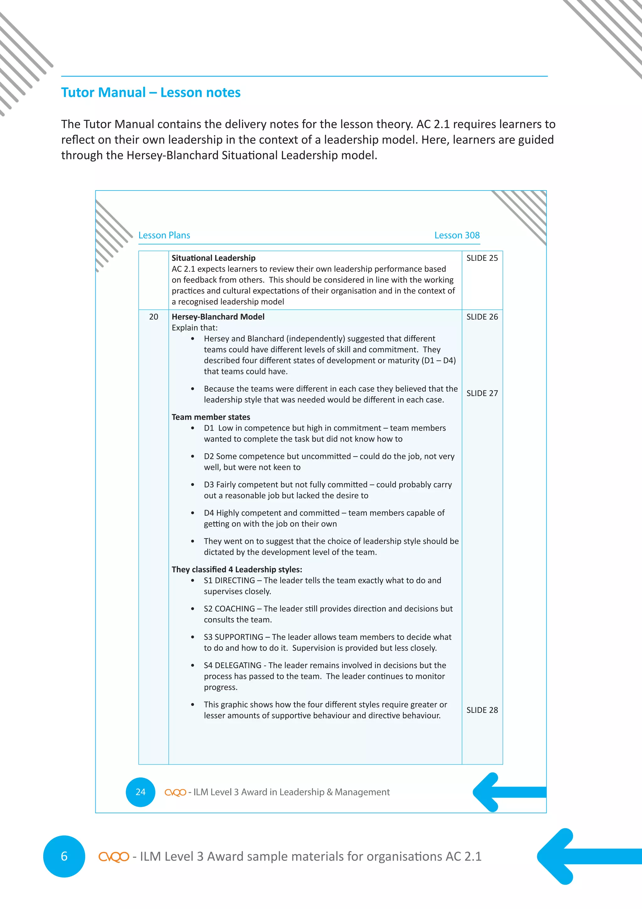 ILM Level 3 LM sample material for organisations AC 2.1 Final | PDF
