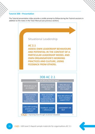 ILM Level 3 LM sample material for organisations AC 2.1 Final | PDF