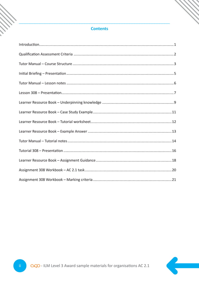 ILM Level 3 LM sample material for organisations AC 2.1 Final | PDF ...