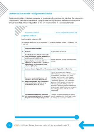 ILM Level 3 LM sample material for organisations AC 2.1 Final | PDF