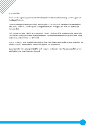 ILM Level 3 LM sample material for organisations AC 2.1 Final | PDF