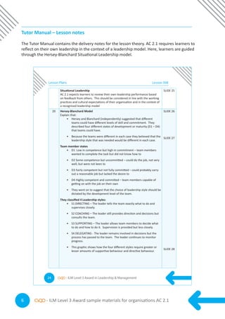 ILM Level 3 LM sample material for organisations AC 2.1 Final | PDF