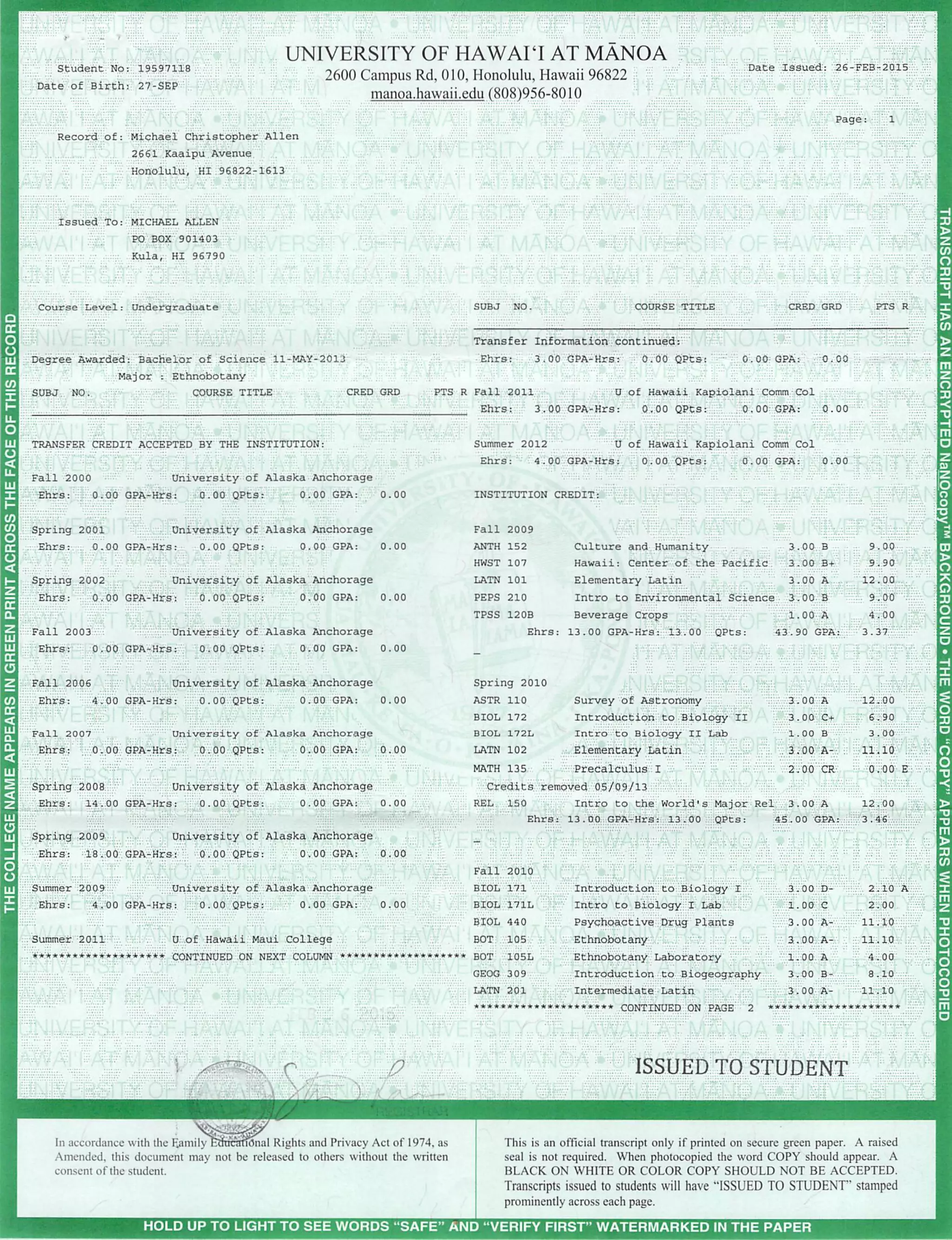 official transcript | PDF | Documentary | Genres