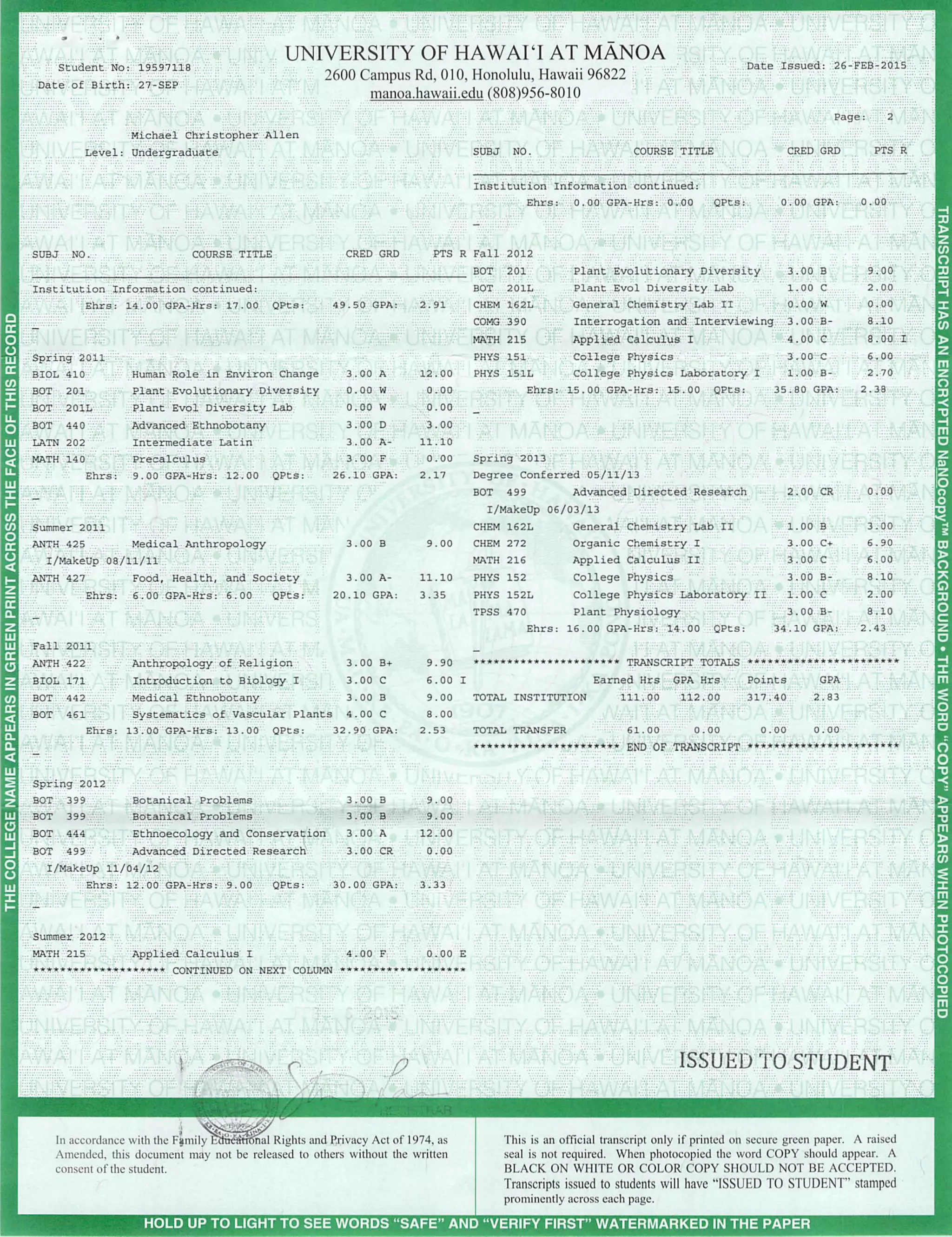 official transcript | PDF | Documentary | Genres