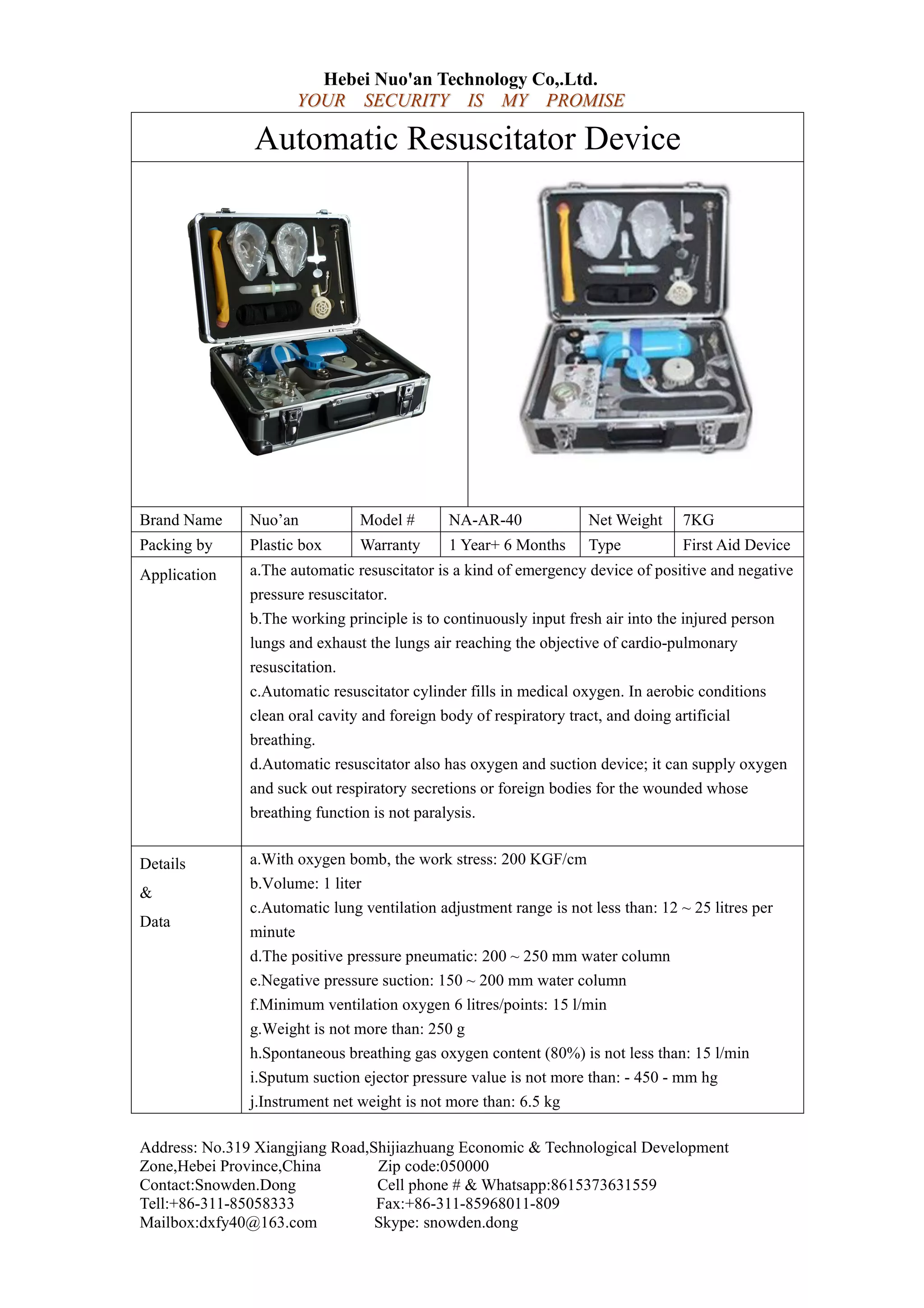 Automatic Resuscitator Device | PDF