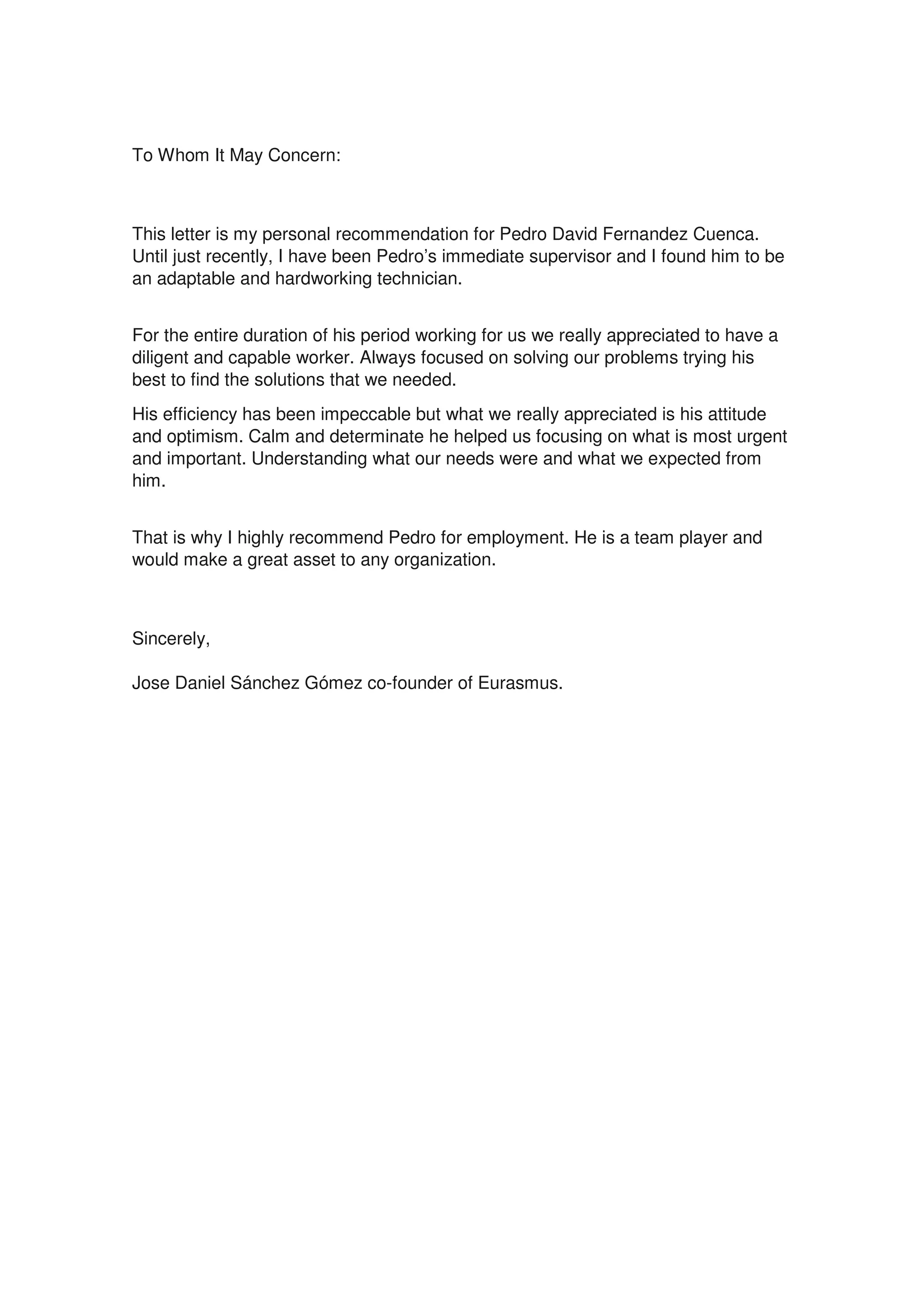 Recommendation letter | PDF