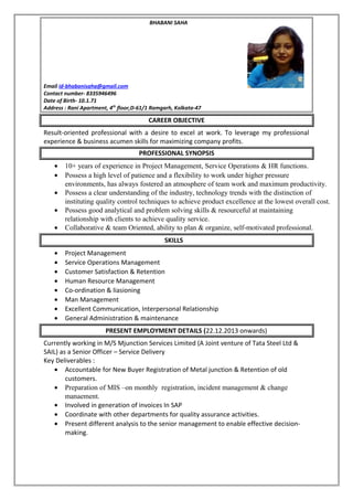 Profile -bhabani saha | PDF