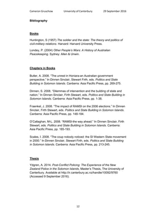 A Research Paper on the Professionalism in the Royal Solomon Islands ...