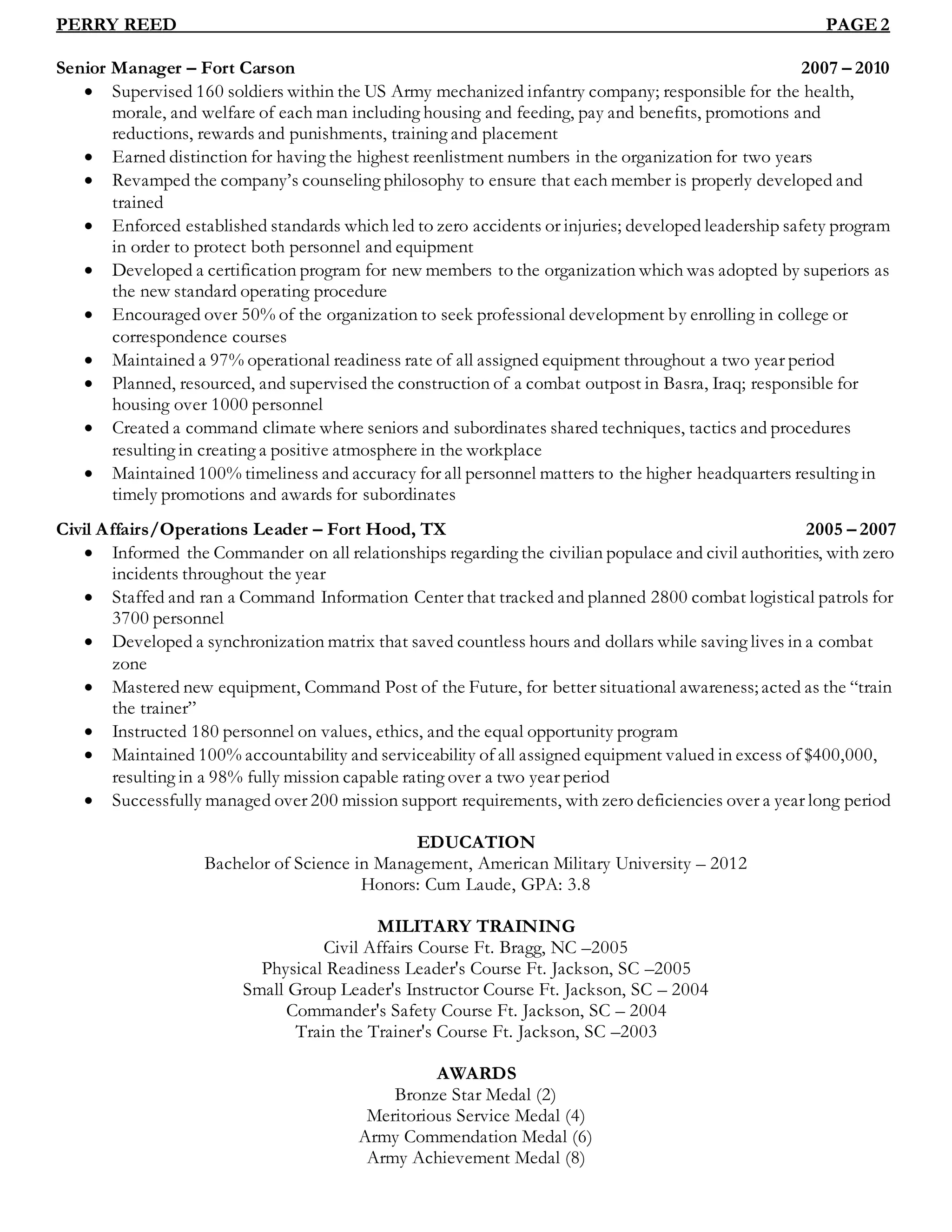 Perry T. Reed Resume | DOCX