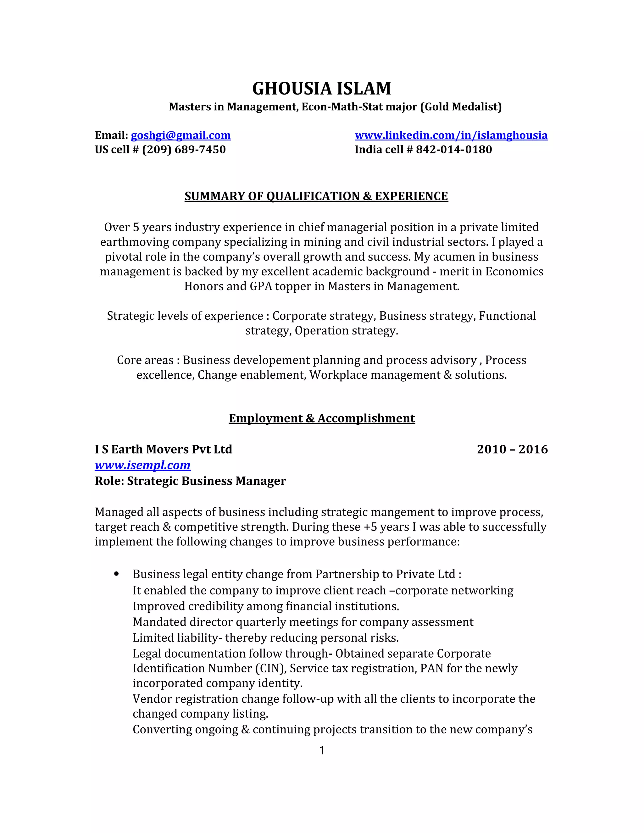 Ghousia Islam Resume updated | PDF