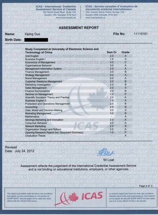 MBA assessment certificate of ICAS-full | PDF