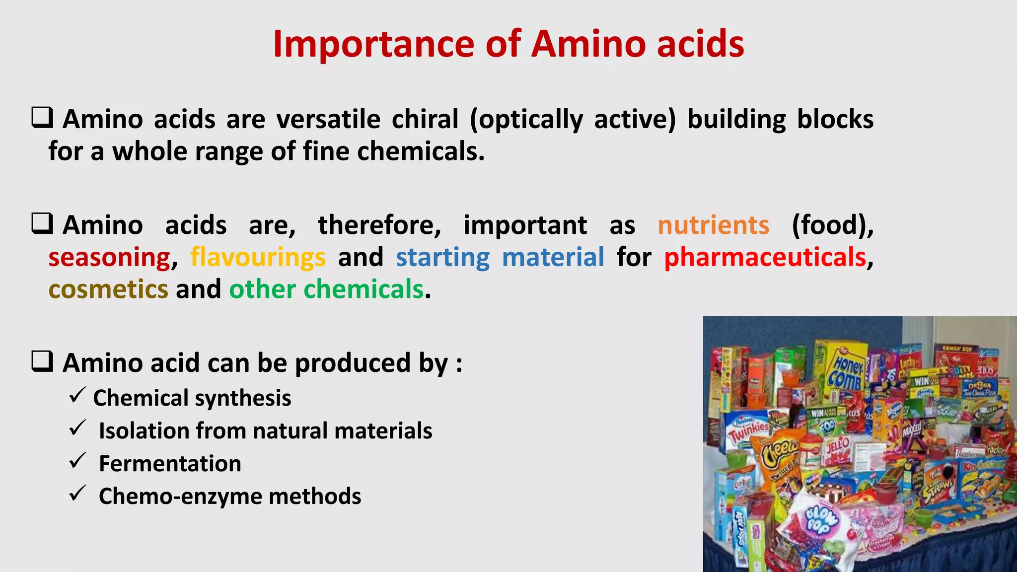 Industrial production of chemical acids glutamic acid | PPTX