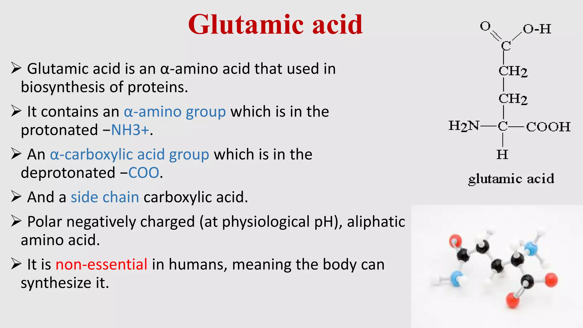 Industrial production of chemical acids glutamic acid | PPTX