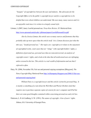 Copyright Personal Use Paper and Annotated Bibliography | PDF