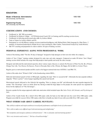 Gabriel Munteanu CV | PDF