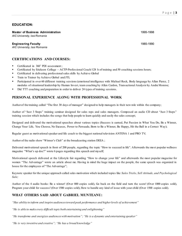 Gabriel Munteanu CV | PDF