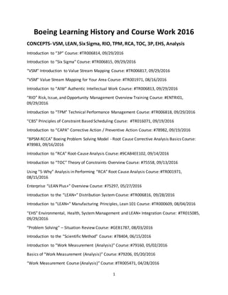Boeing Learning History and Coursework 2016 | DOCX