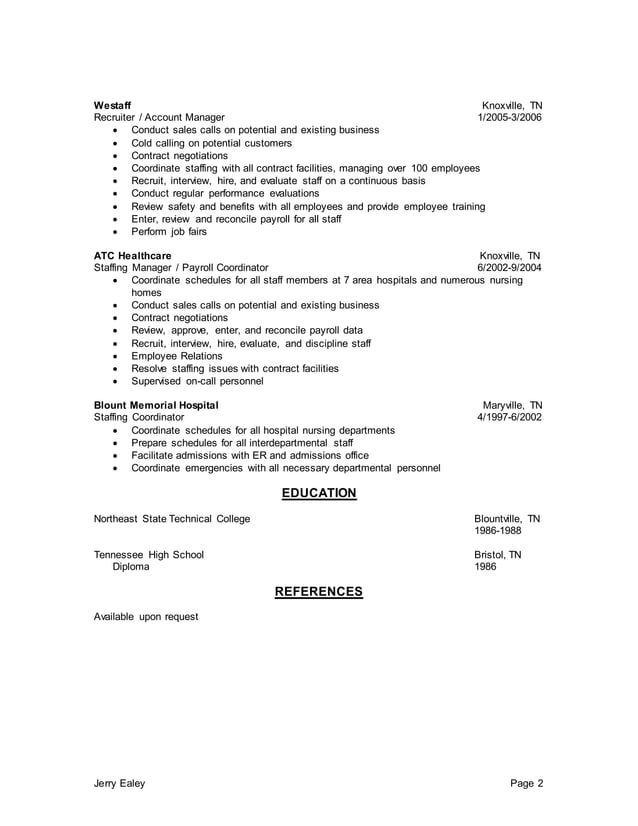 JERRY EALEY RESUME | DOCX | Human Resources | Business