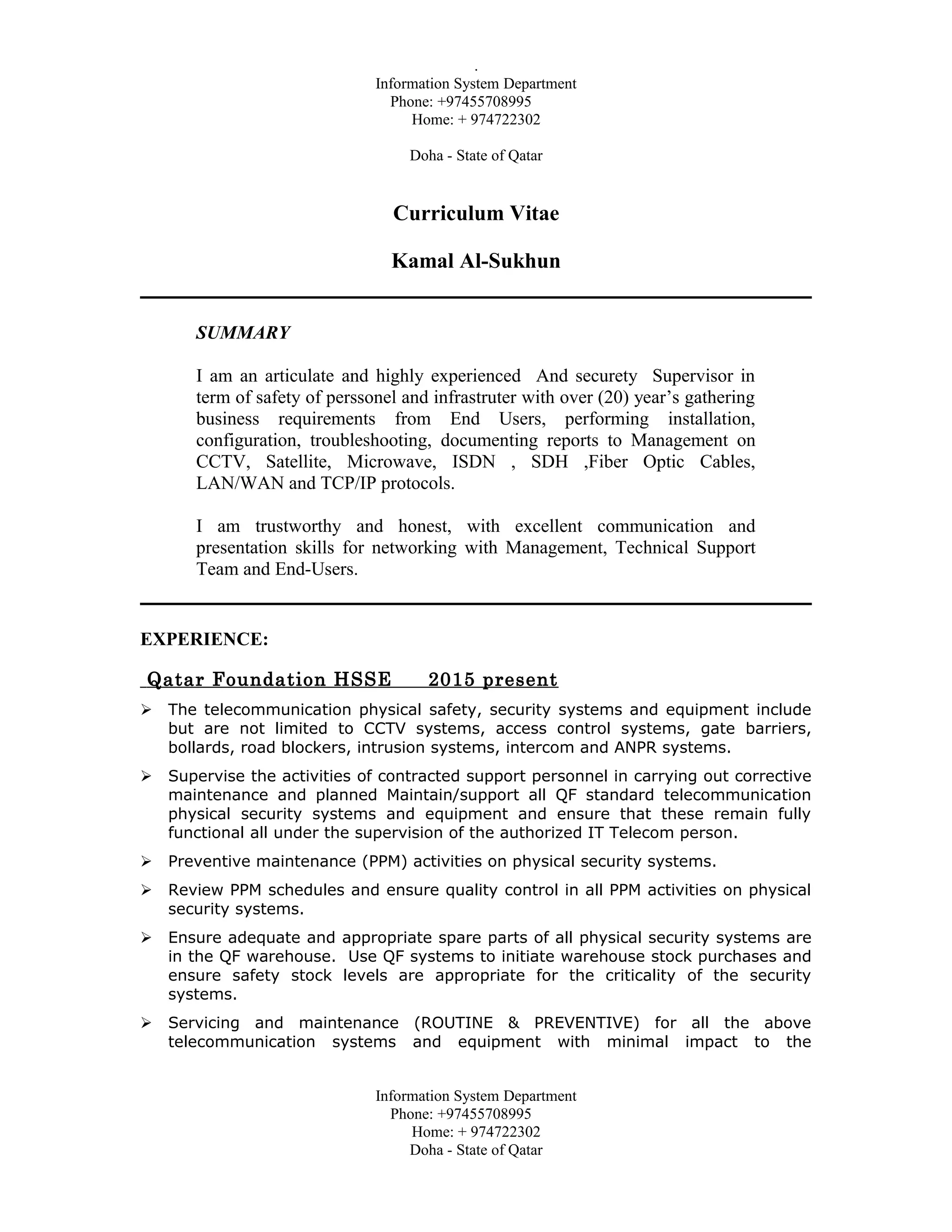 CV - Kamal Al-Sukhun new | DOC