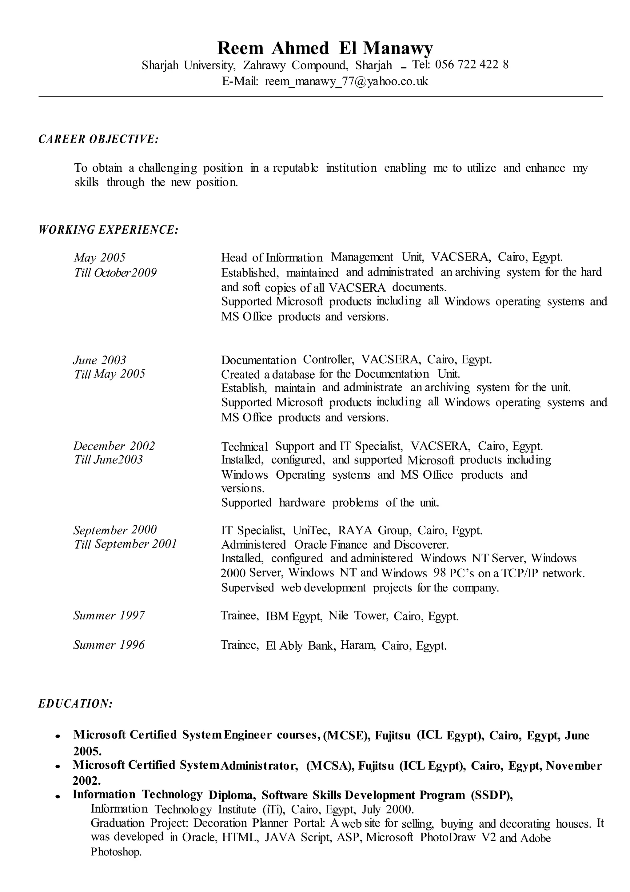 Reem El Manawy CV1 | DOCX