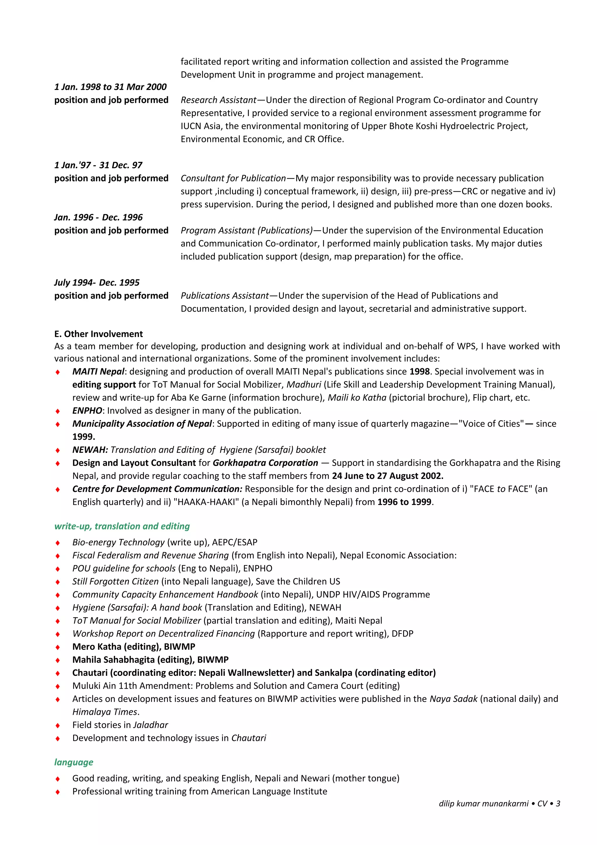 CV_Dilip_General | DOC