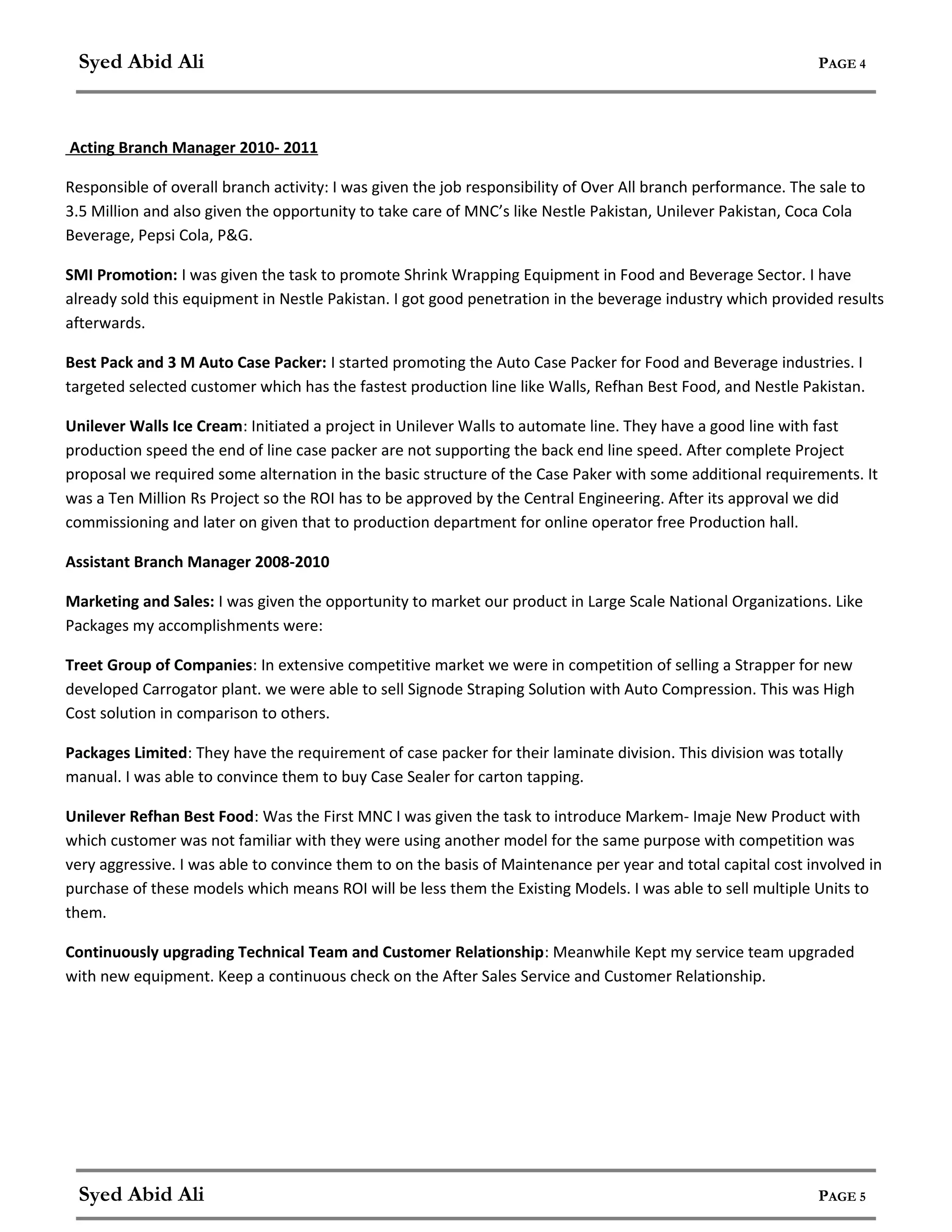 Resume Syed Abid Ali | PDF