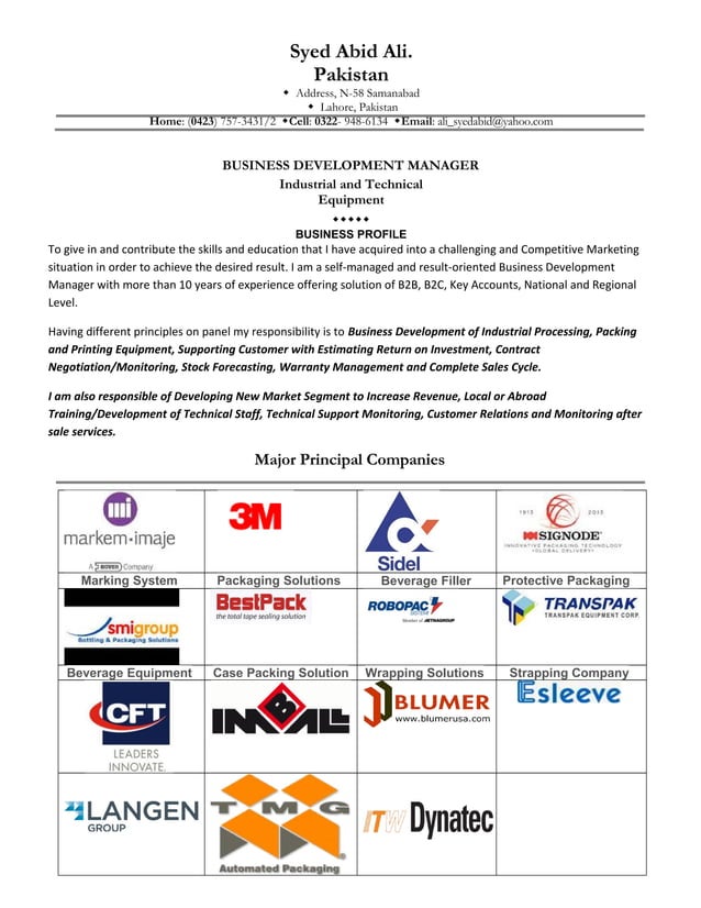 Resume Syed Abid Ali | PDF