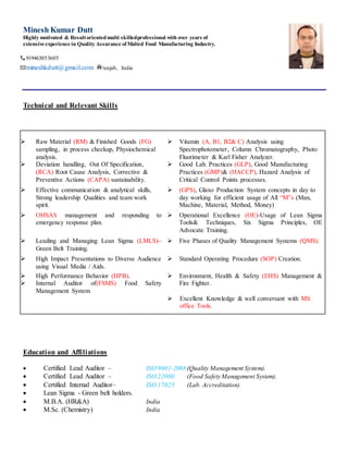 CV - Minesh - 2017 | PDF