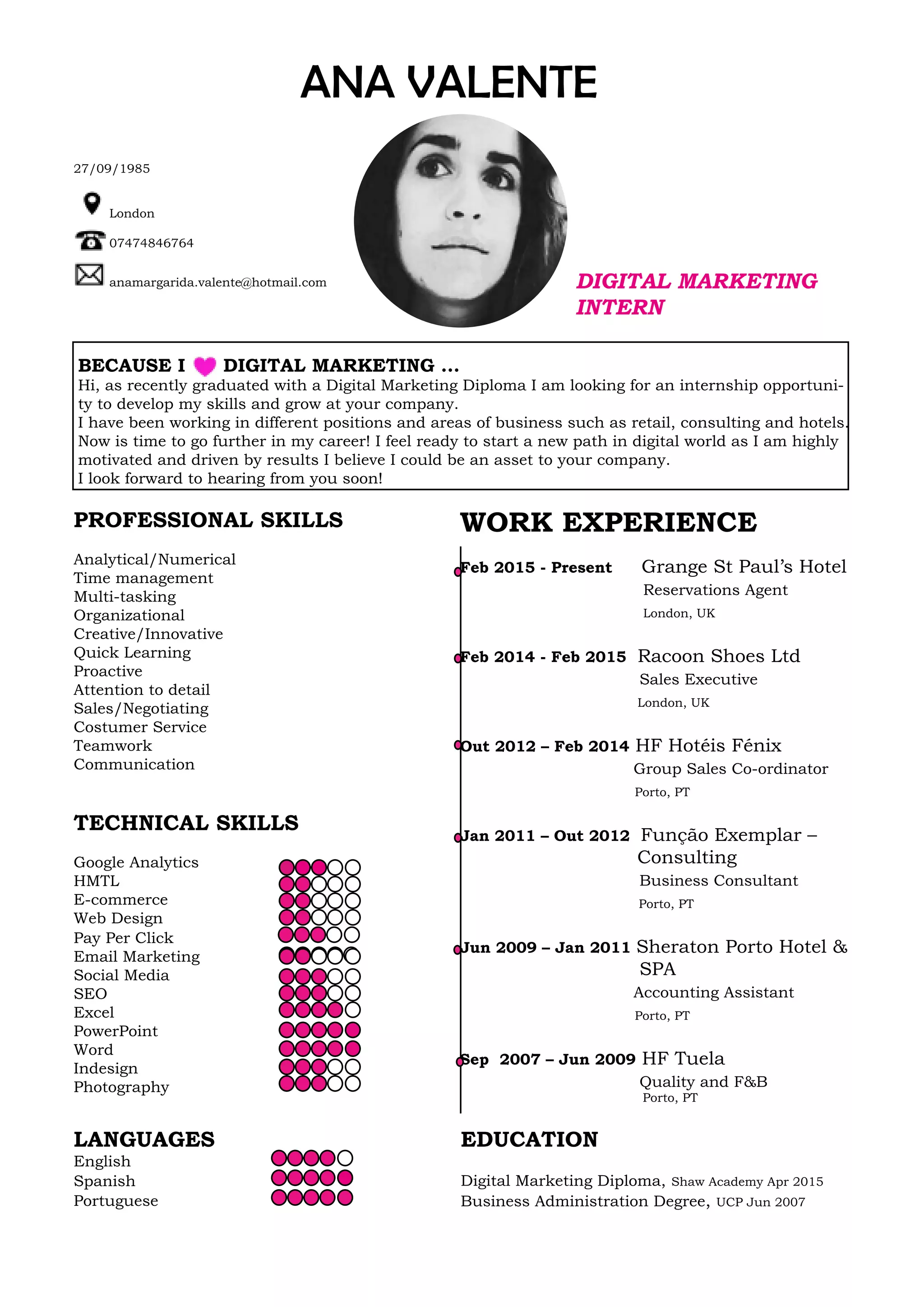 RESUME ANA VALENTE | PDF