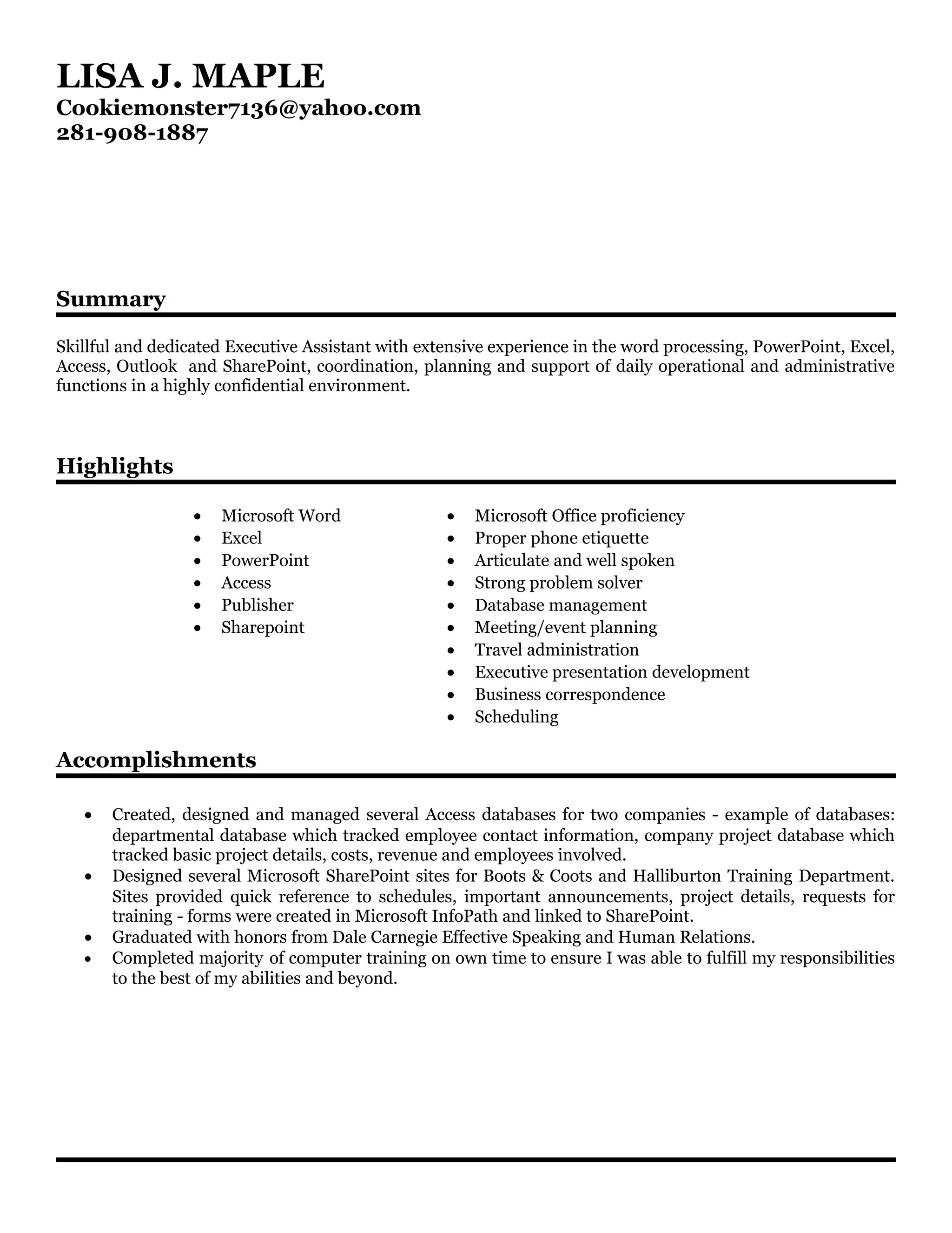 Lisa Maple CV 2014 | PDF