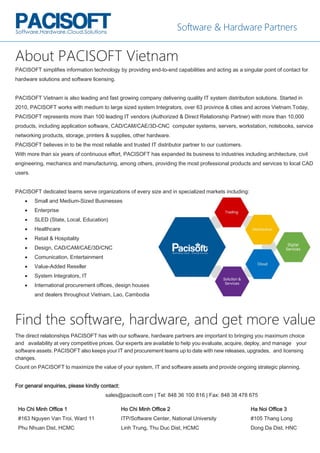 PACISOFT Software & Hardware Partner | PDF | Computer Software and ...