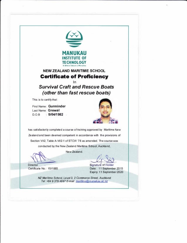 Advanced STCW Certificates - MNZ