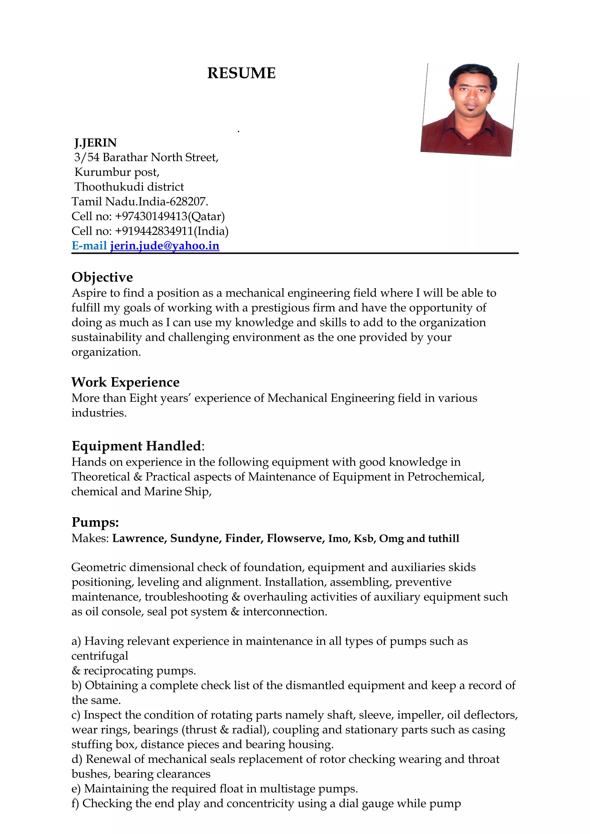 jerin resume | PDF